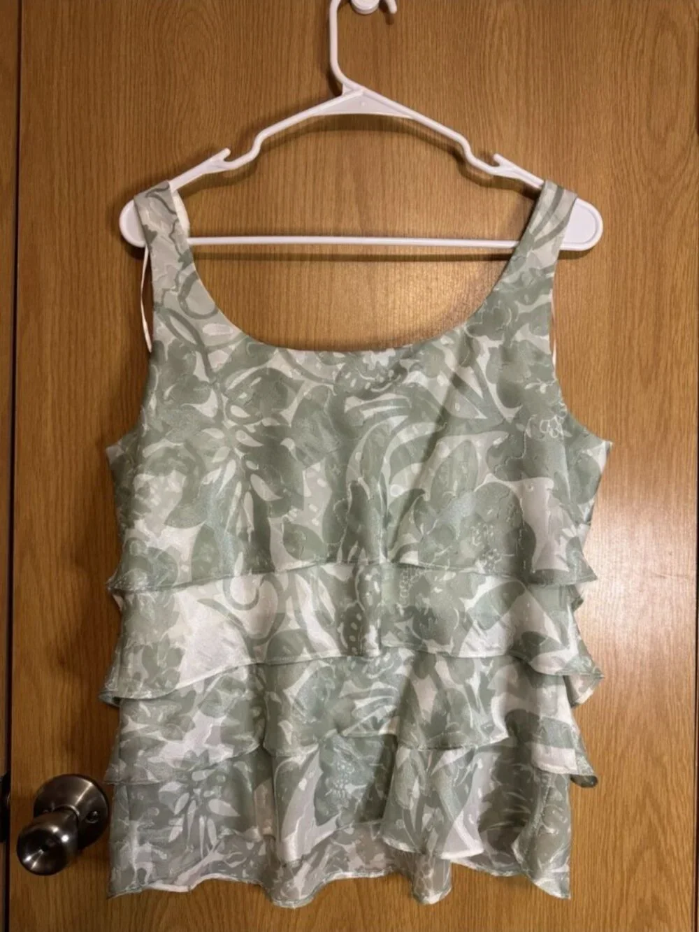 Alex Evenings | Tops | Alex Evenings Tank Jacket Set Sage White Ruffles ...